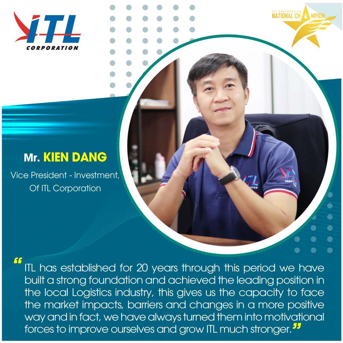 Mr. KIEN DANG Vice President - Investment, Of ITL Corporation - Rail ... Mr. KIEN DANG Vice President - Investment, Of ITL Corporation - Rail ...
